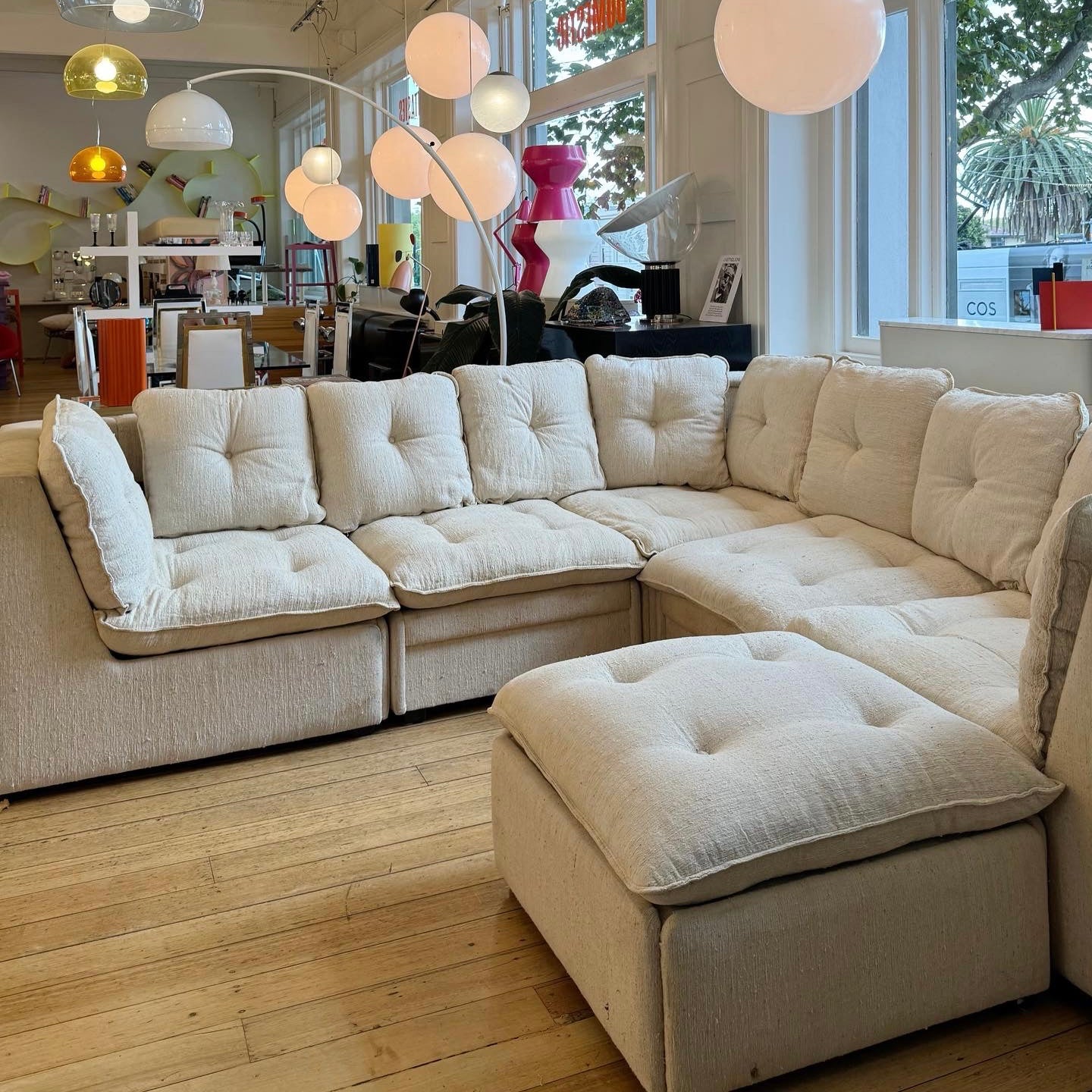 FLER / 1970s Oatmeal 5 Piece Modular Sofa Setting + Ottoman – Domestic ...